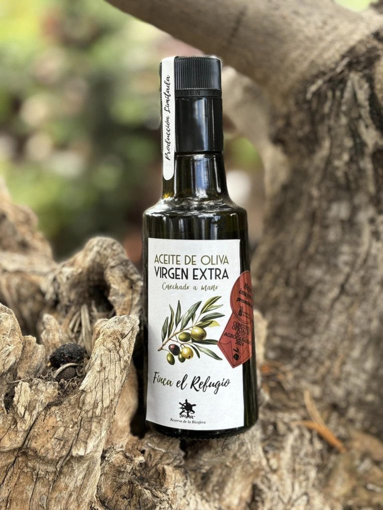 Local olive oil proudly features medal on bottle